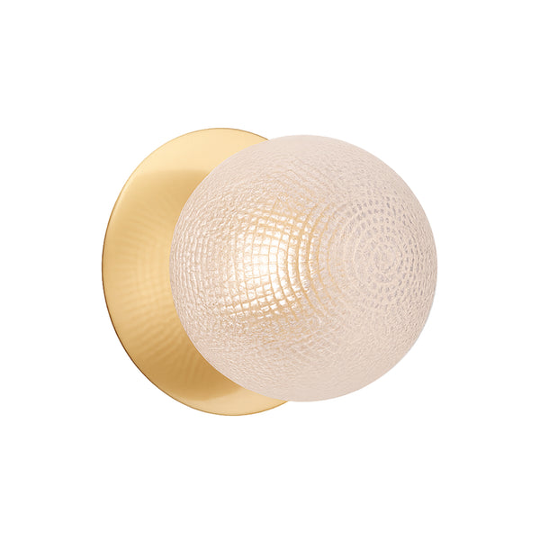 Lexi Odessa Diamond Cut Glass LED Wall Light with Brass Base Warm Whit ...