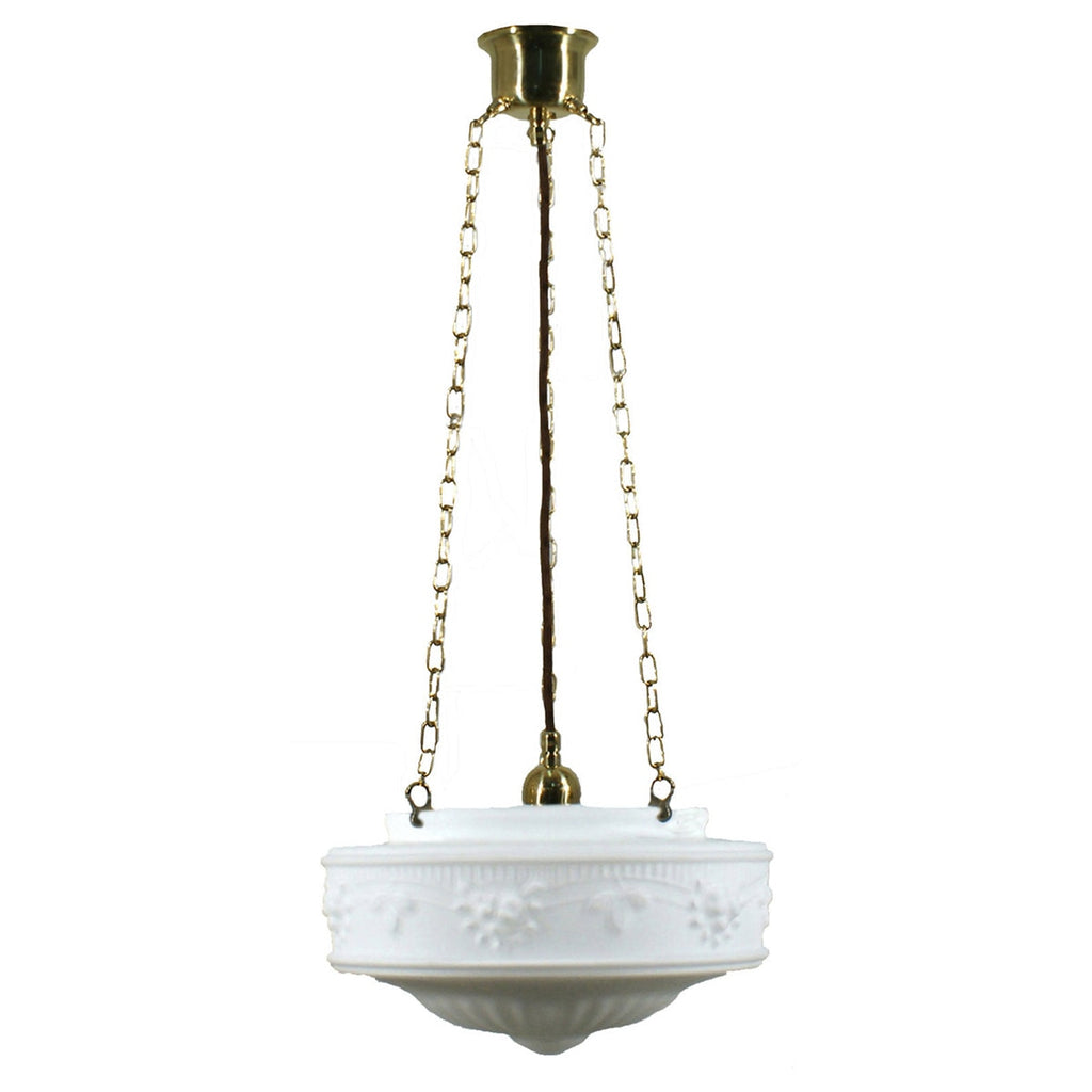Lighting Inspirations Senator 11'' Opal Matte On 3 Chain Suspension Po ...