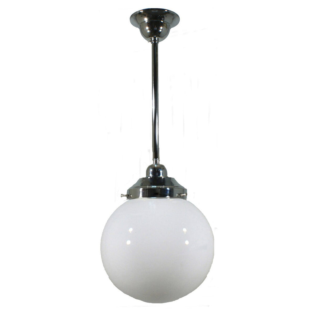 Lighting Inspirations Sphere 8'' Opal Gloss On Rod Set 1/2'' x 1/2m Ch ...