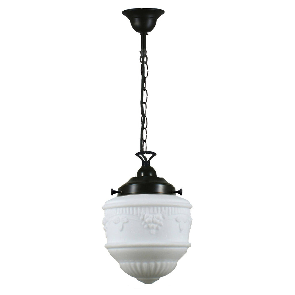 Lighting Inspirations Senator 8" Opal Matte Single Chain Suspension Pa ...