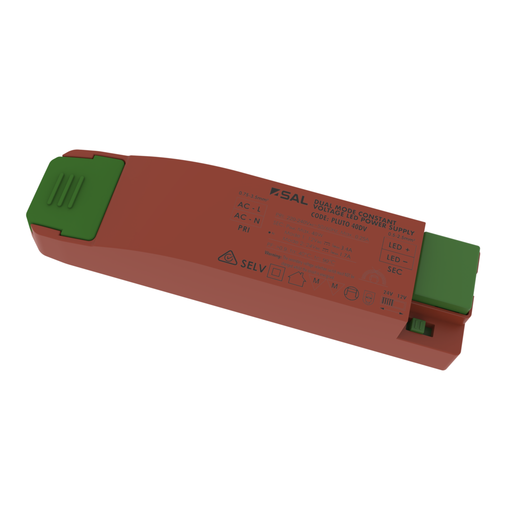 SAL PLUTO40DV 12/24V 40W Dual Voltage Constant Voltage LED Power Suppl ...