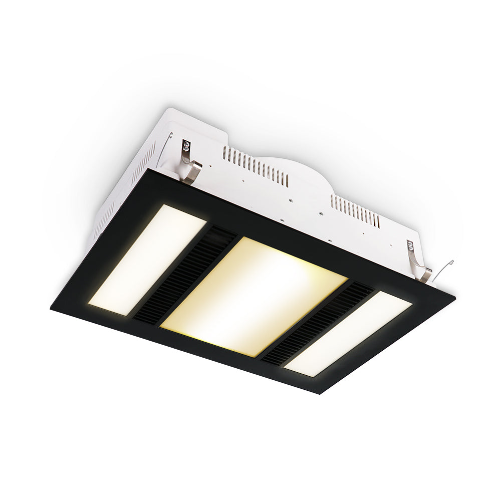 Atom St Moritz 1000W Black Bathroom Heater & Exhaust With LED Panels ...