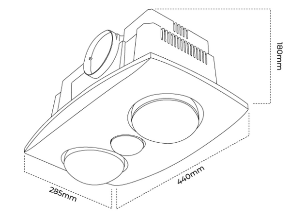 Atom St Moritz 1000W Infrared High Velocity Bathroom Heater & Exhaust ...