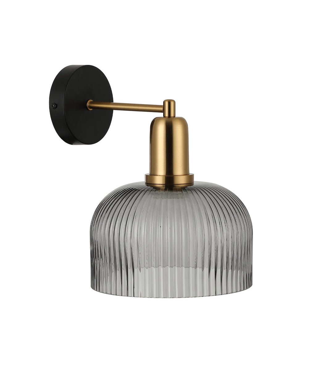 CLA Vintaj Interior Dome Glass with Antique Brass Highlight Wall Light ...