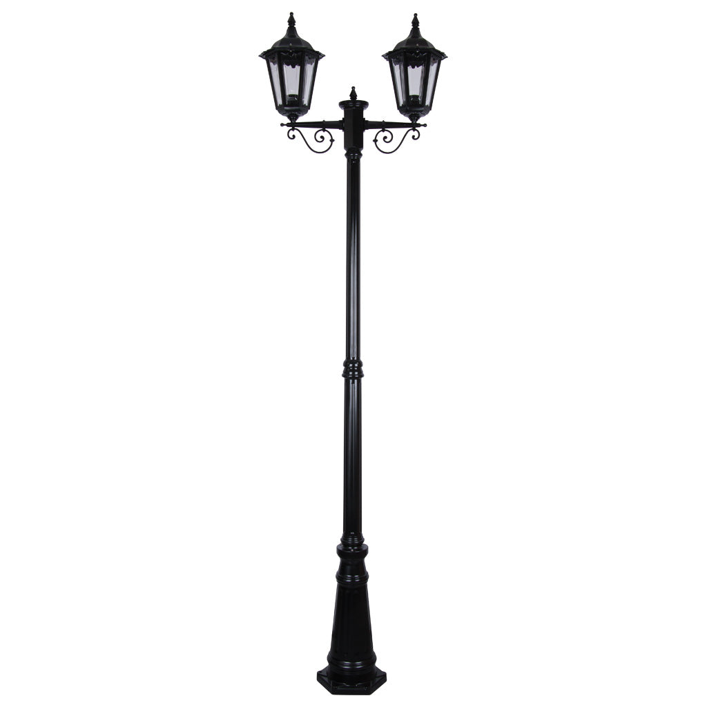 Domus GT 140 Chester Twin Head Tall Post Light - Powder Coated Finish ...