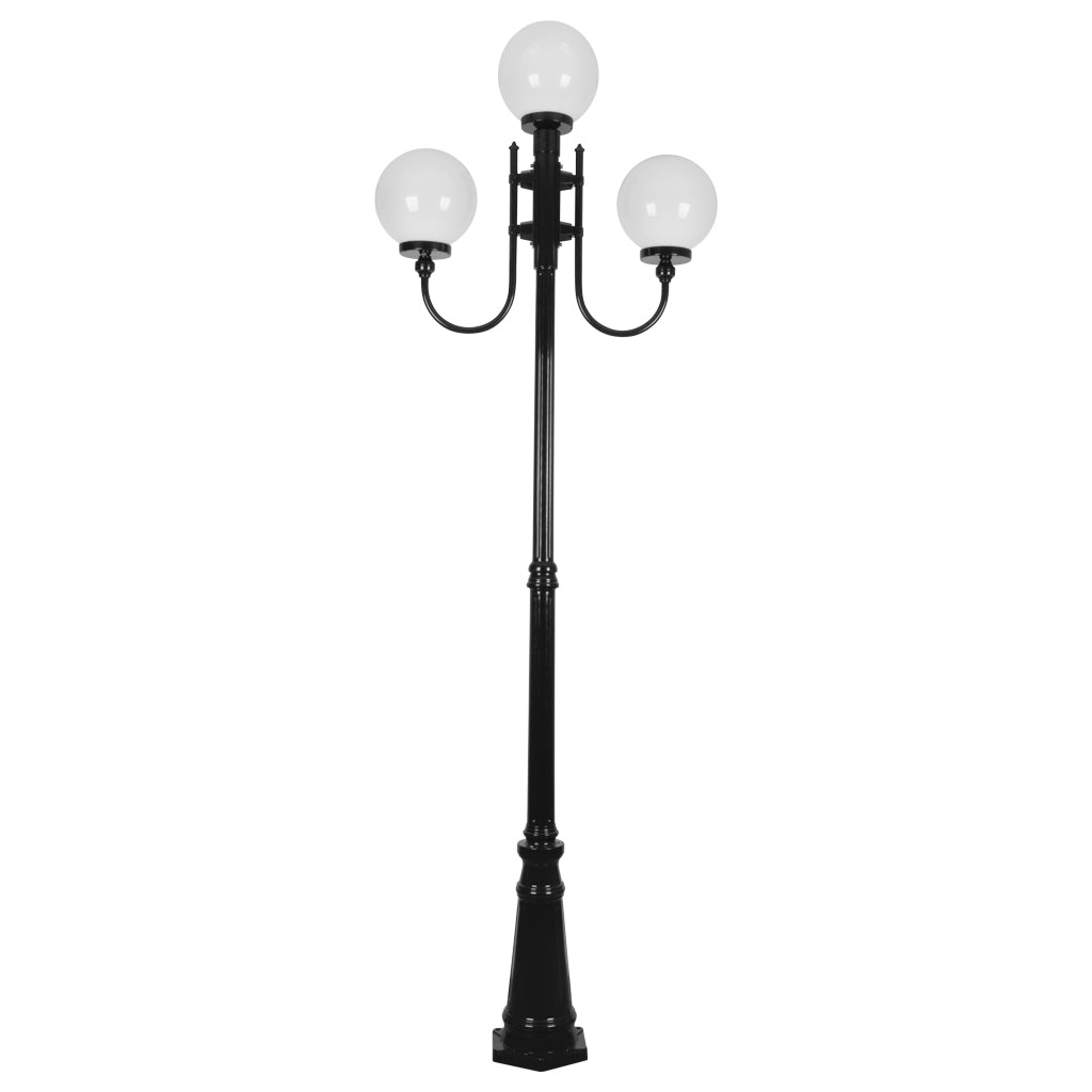 Domus GT 622 Lisbon Triple 25cm Spheres Curved Arms Tall Post Light ...