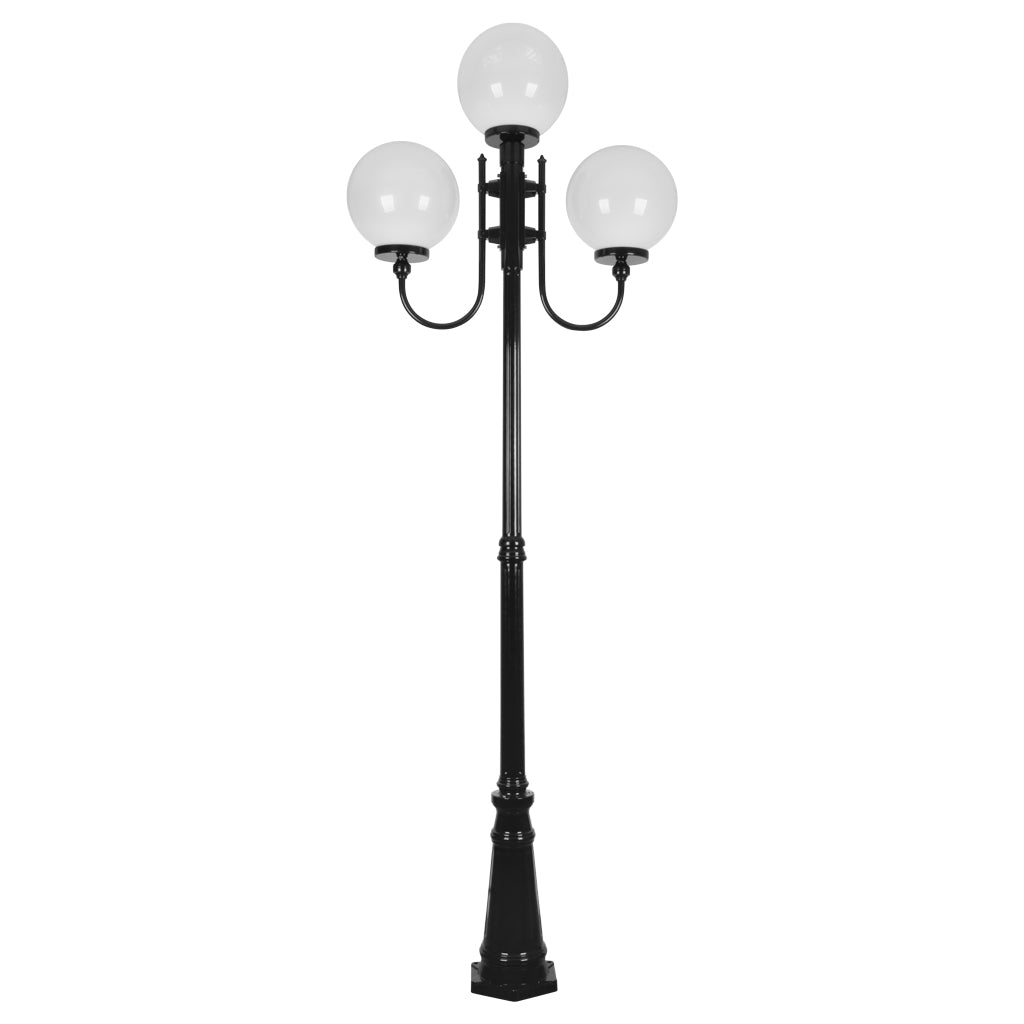 Domus GT 623 Lisbon Triple 30cm Spheres Curved Arms Tall Post Light ...