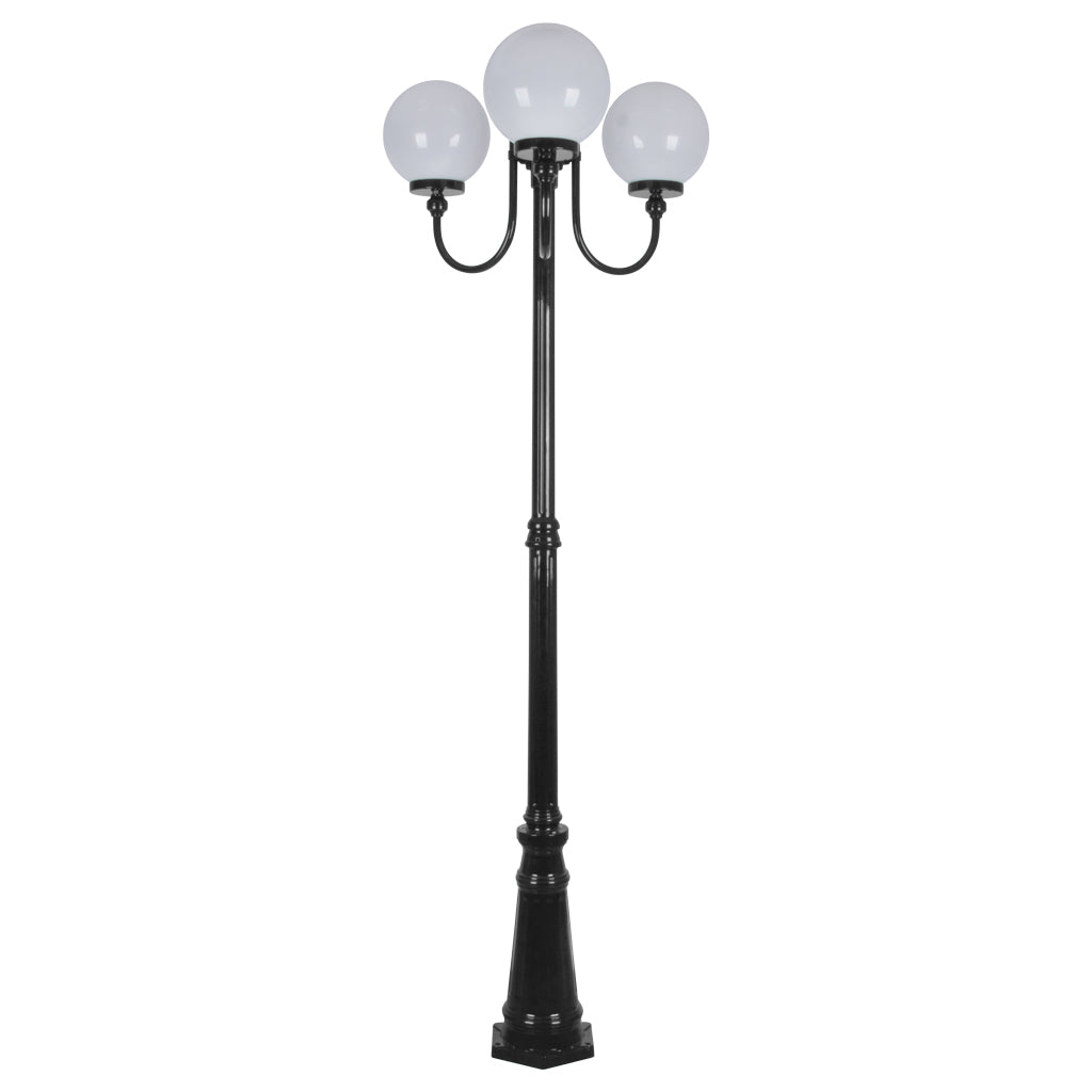 Domus GT 624 Lisbon Triple 25cm Spheres Curved Arms Tall Post Light ...