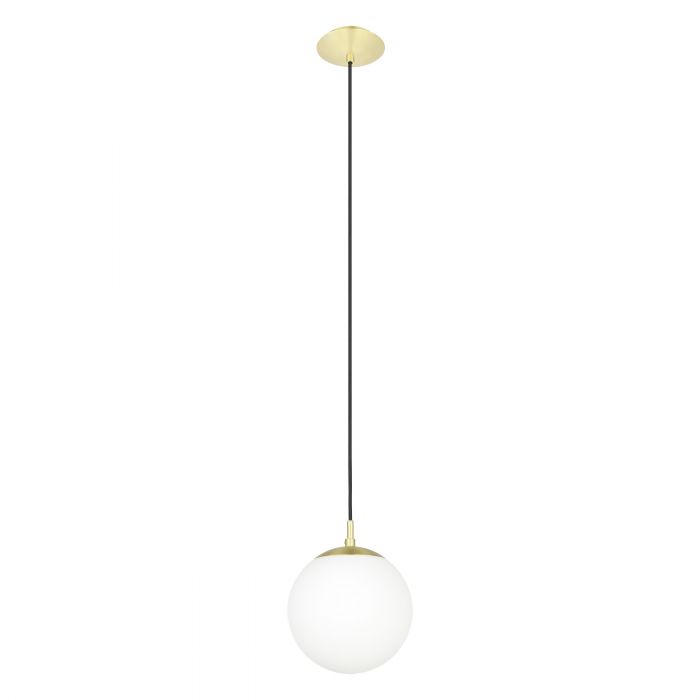 Eglo Lighting Rondo 60W E27 Brass Matt/Opal 2M Pendant Light | Best Buy ...