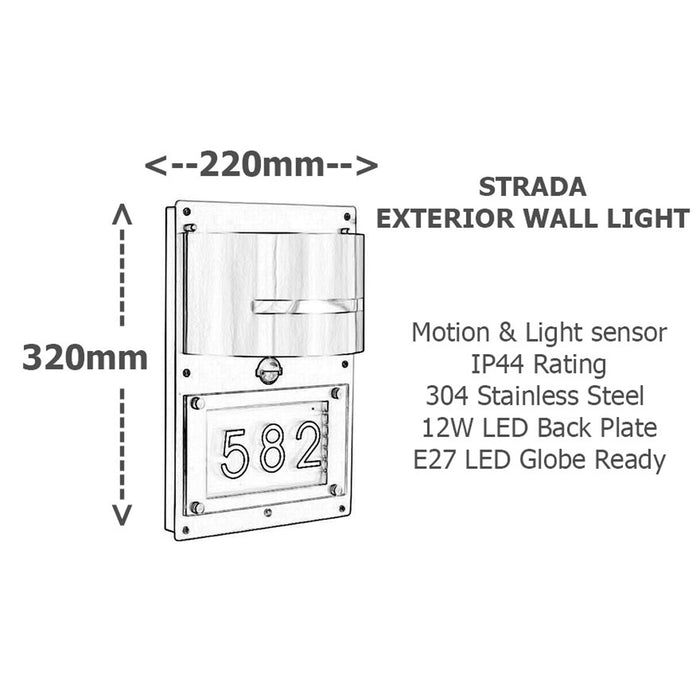 STRADA Stainless Steel Wall Light – LED Back Light by VM Lighting | Best Buy Lighting