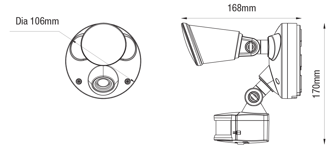 Martec Defender 10W Tricolour LED Security Light Single, sensor option ...