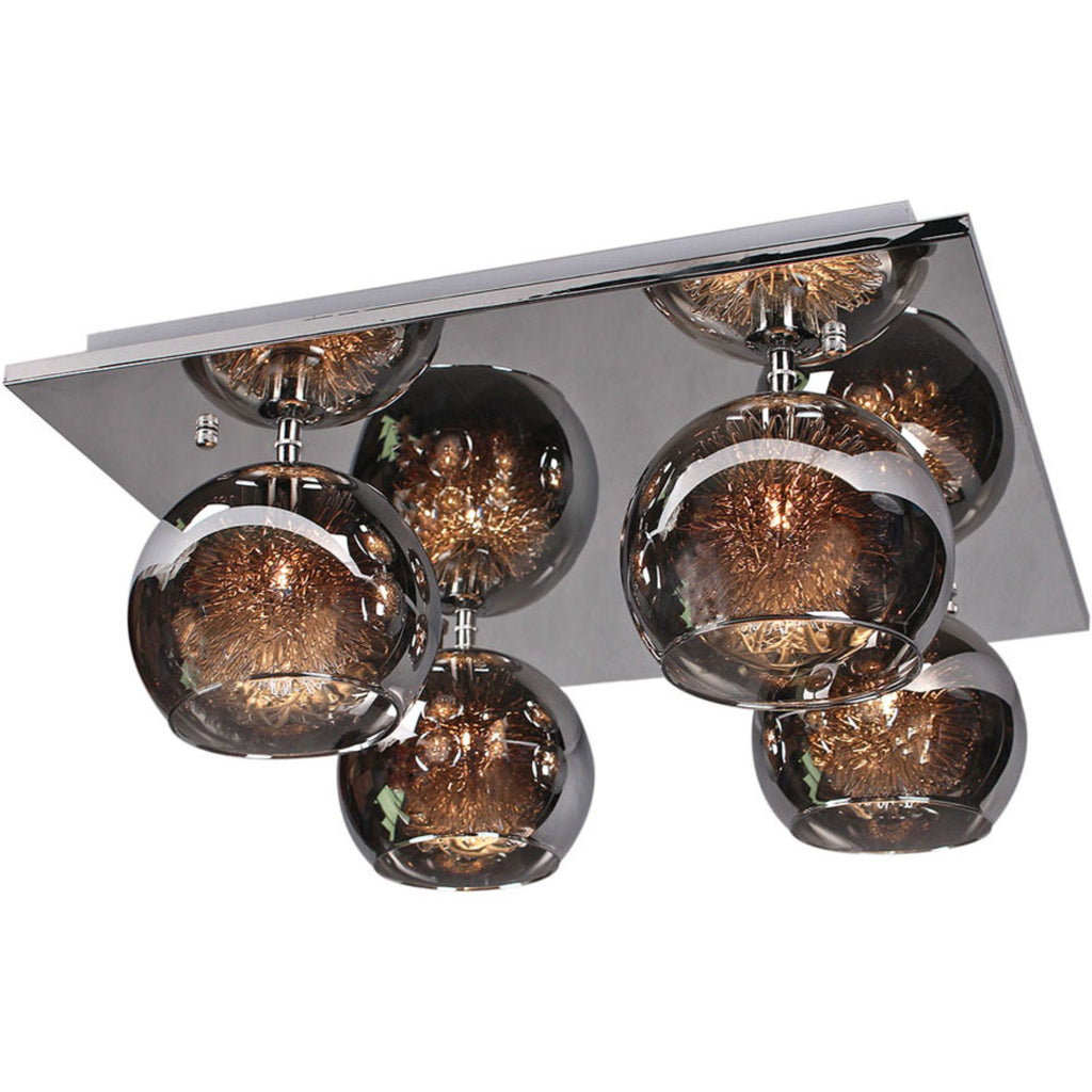 METEOR 4 Light Flush Grey/Chrome by VM Lighting | Best Buy Lighting