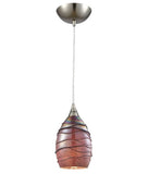 CLA Glaze Glass with Coloured Twist Ellipse (Hand blown glass) pendant ...