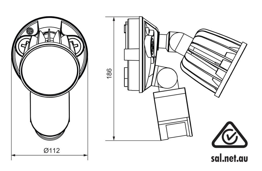 SAL STARGEM III SES70801/TC 15W IP54 LED Floodlight with PIR Sensor ...